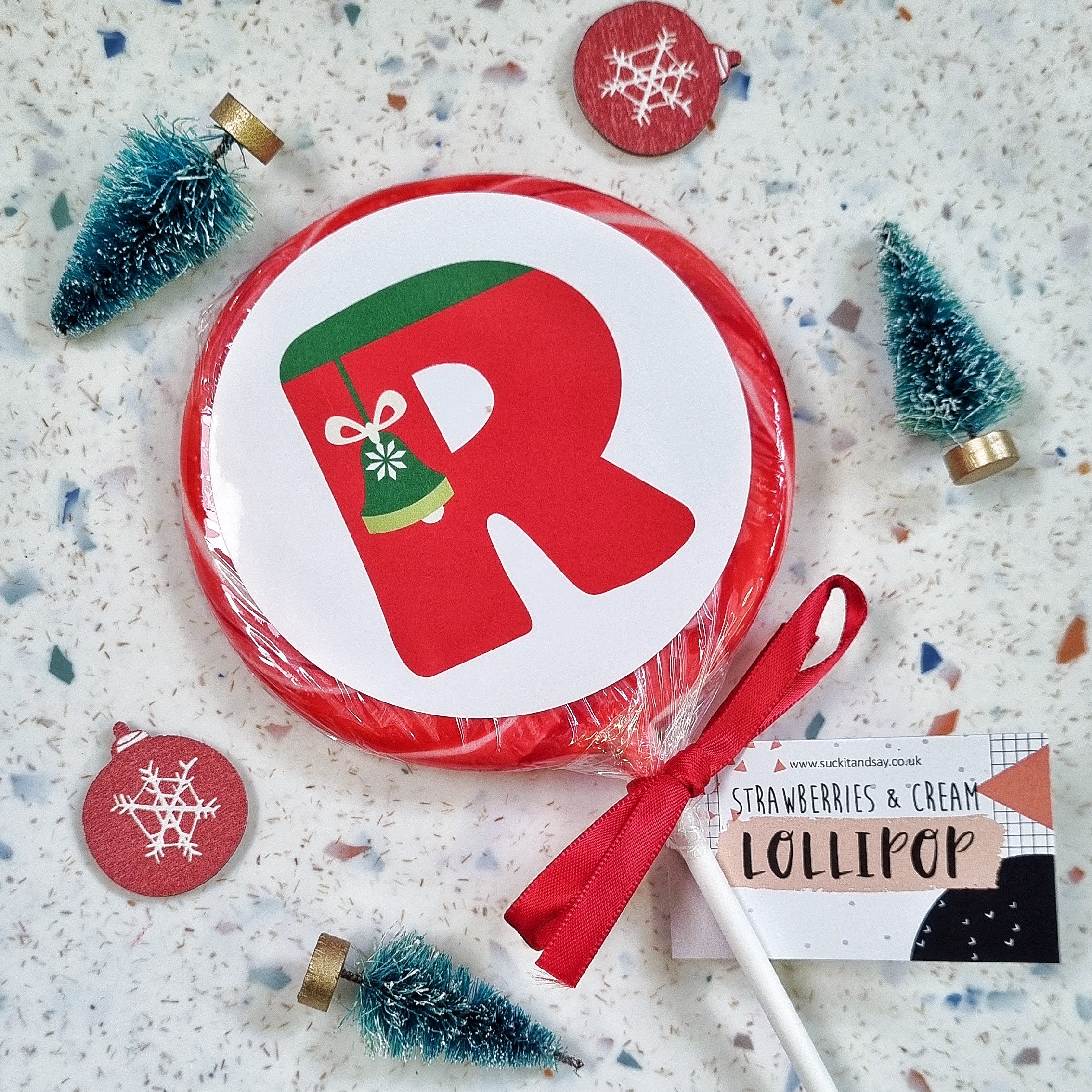 Personalised Colourful Initial Table Favour Lollipop – Suck It & Say