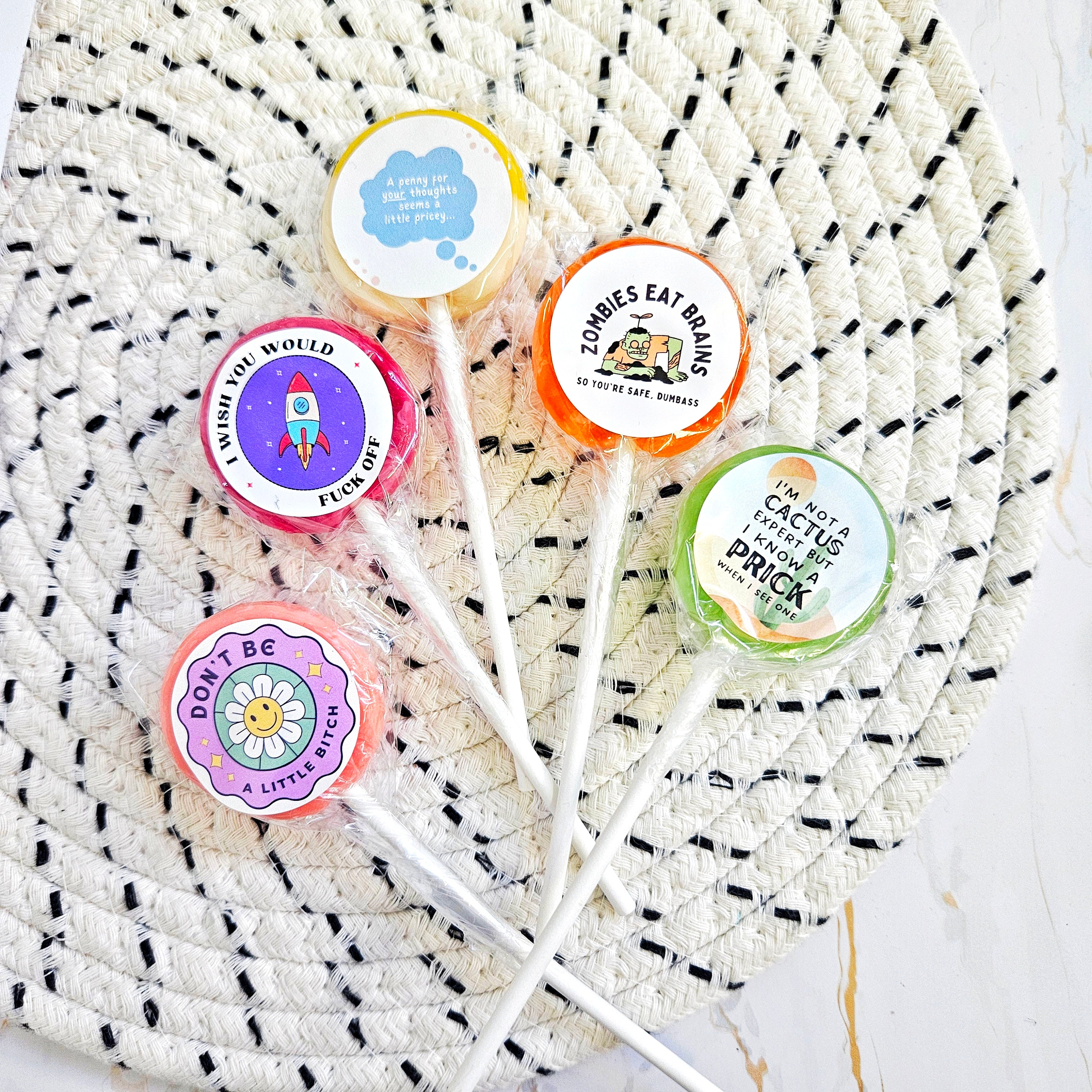 General Insults Small Lollipop Set – Suck It & Say